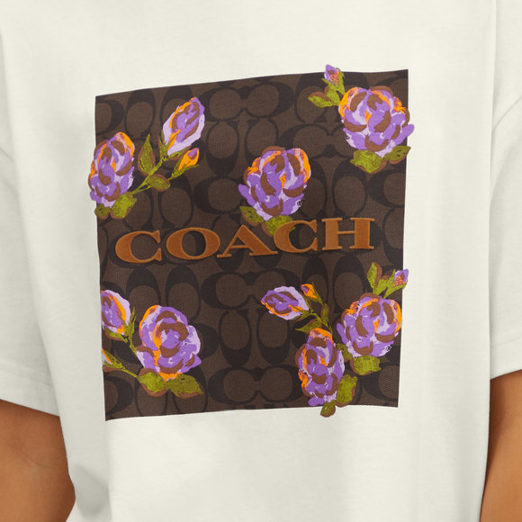 Coach | Tops | Nwt Coach Outlet Garment Dye Floral Skater T Shirt ...